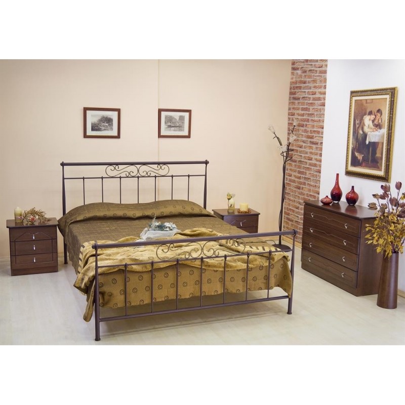 Κρεβάτι μεταλλικό διπλό διαστάσεων 160cm x 200cm με επιλογή χρώματος ...