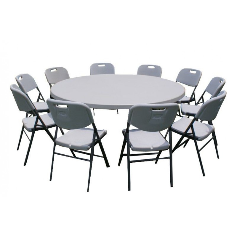 ΤΡΑΠΕΖΙ CATERING-ΣΥΝΕΔΡΙΟΥ Φ180Χ74εκ ΠΤΥΣΣΟΜΕΝΟ ΣΤΡΟΓΓΥΛΟ